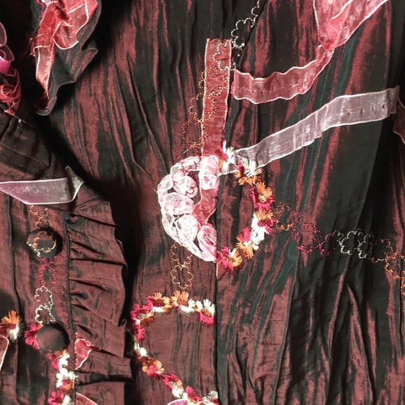 Agora | Jackets & Coats | Agora Dress Jacket Crinkle Embroidered ...